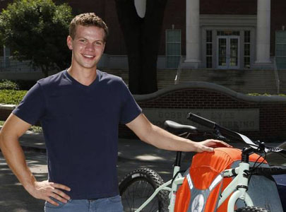 Rainstorm led to brainstorm for inflatable bike rack