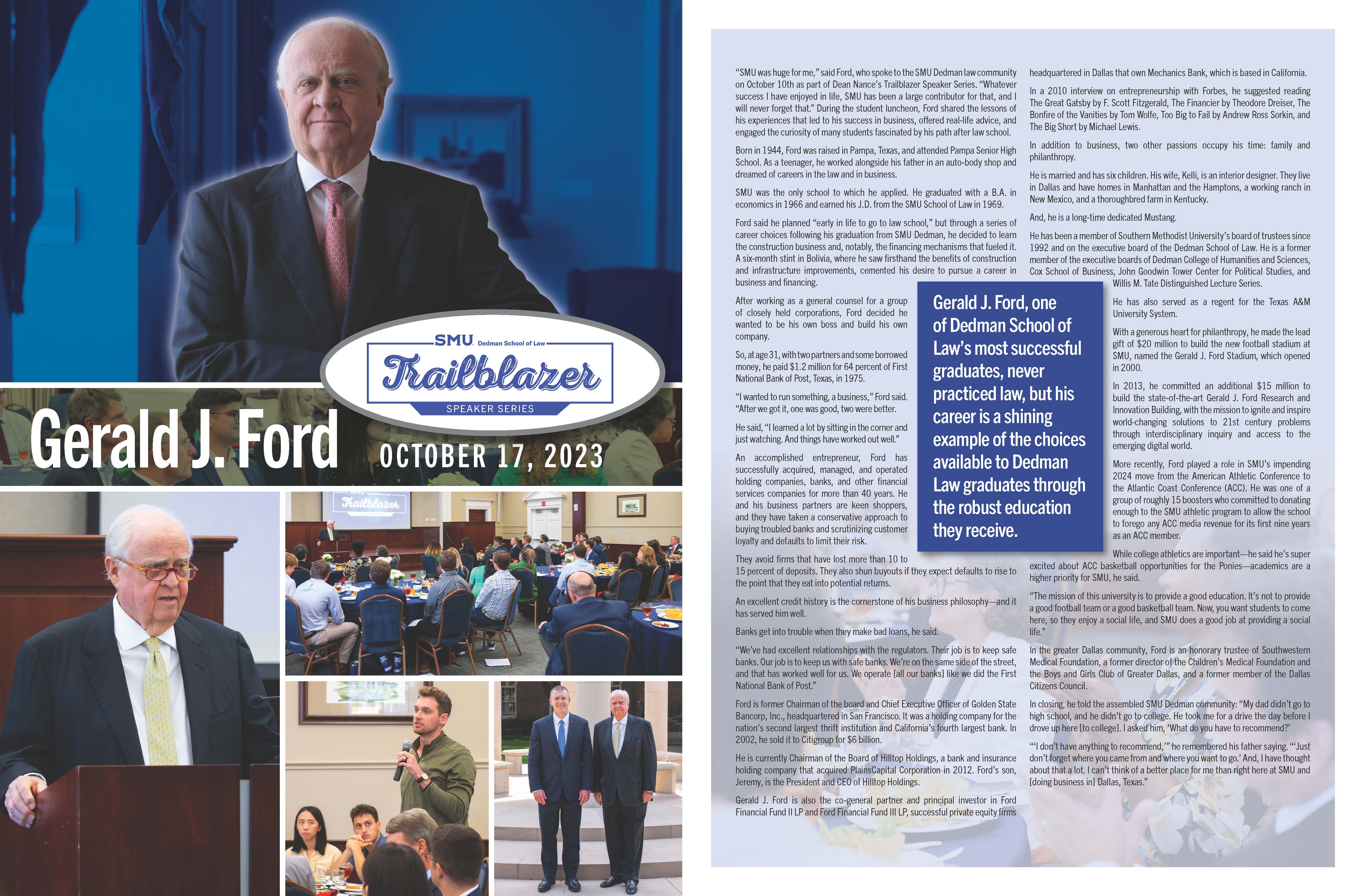 Trailblazer Series Gerald J. Ford - SMU Dedman School of Law