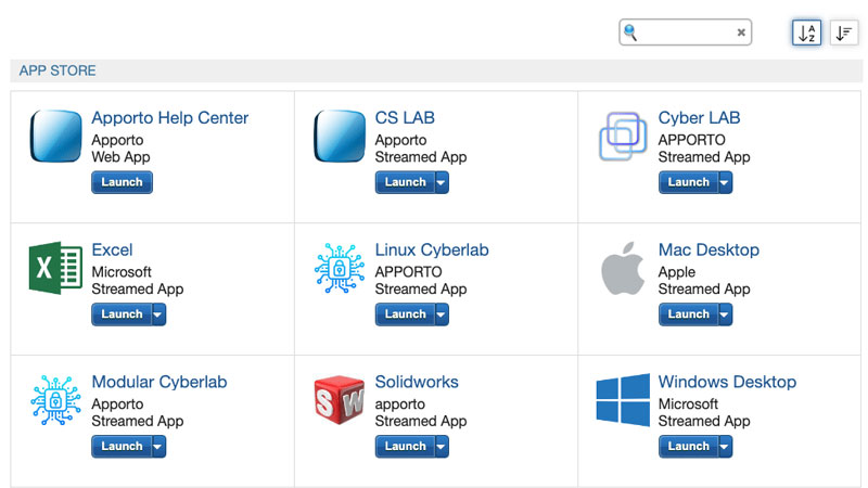 How to access an App or Virtual Desktop in Apporto